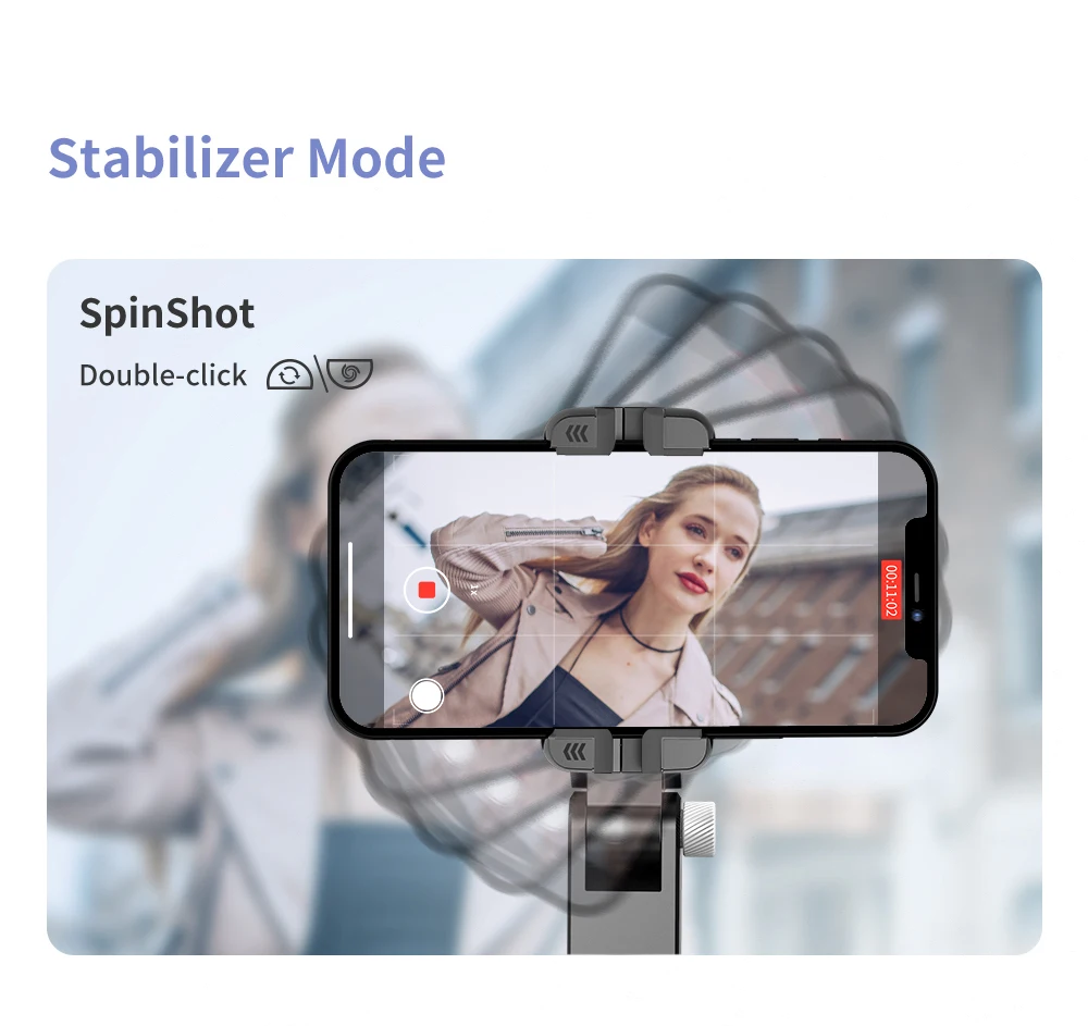 Gimbal Stabilizer Lamp Face Tracking With App Rotation Wireless Selfie ...
