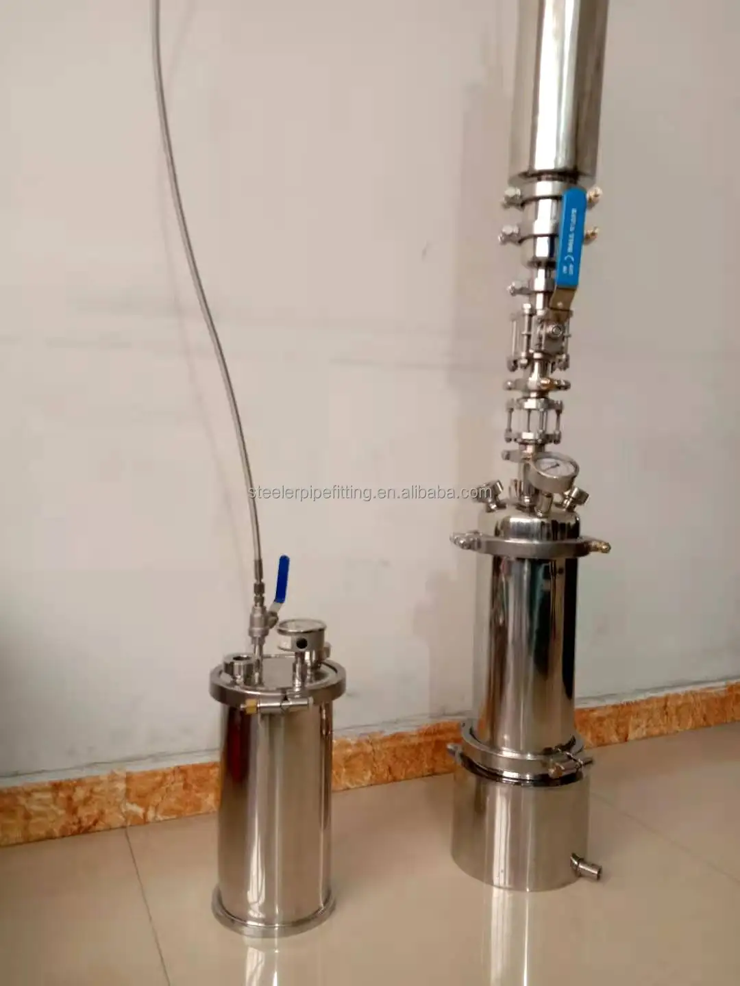 Ss304 Stainless Closed Loop Jacketed Column With 1/2"fnpt For Extractor ...