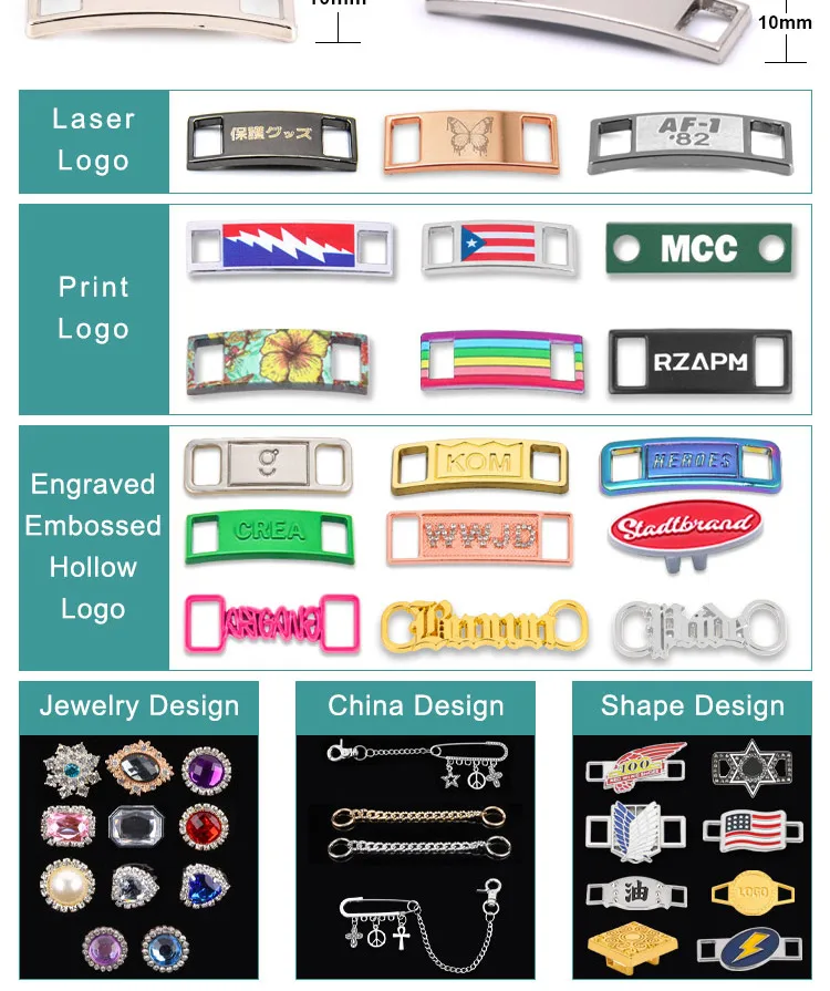 Irun Custom Sneaker Accessories Set Custom Logo Shoe Lace Metal Charm ...