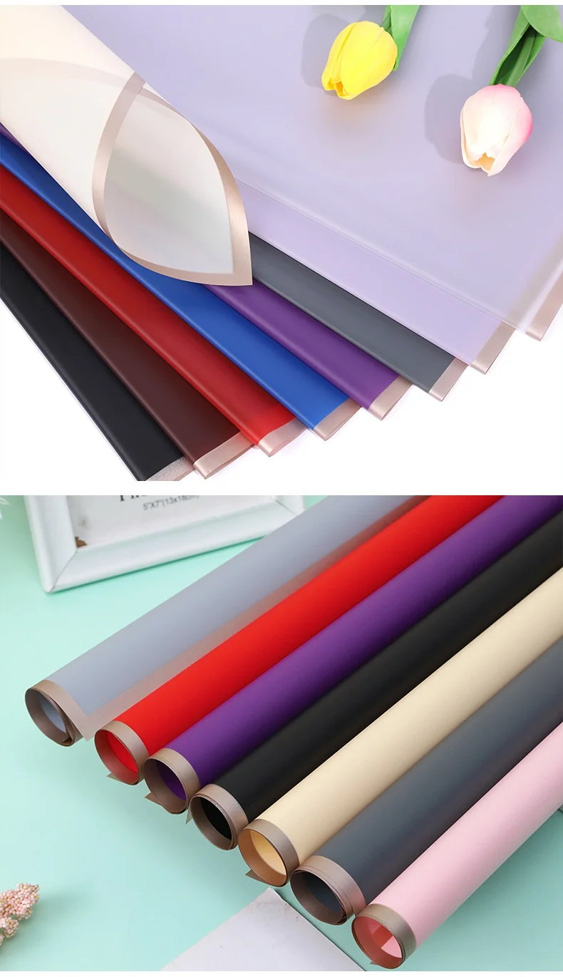 Wholesale Korean Plastic Flower Wrapping Paper Bouquets