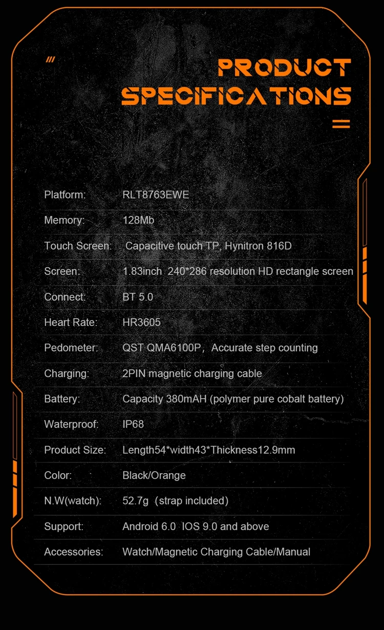 C22 C20 Pro Smartwatch - ROHS Certified & IP68 Waterproof