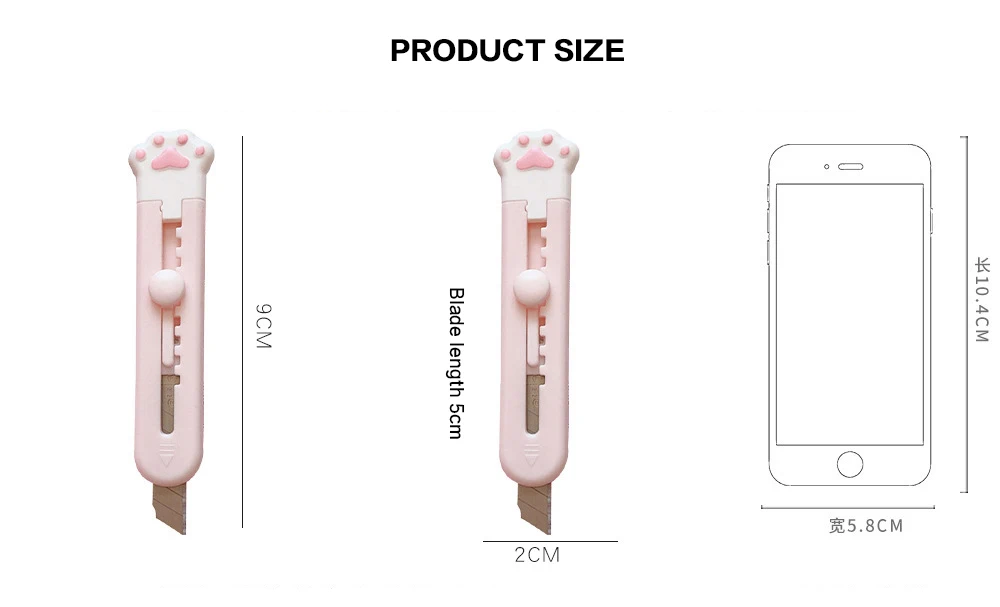 Kawaii Box Cutter Cute Letter Openers Cat Lovely Paw Box Cutters ...