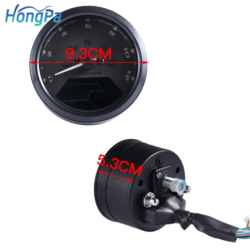 Motorcycle Odometer 12000PRM Mechanical Tachometer Motorcycle LED LCD ...
