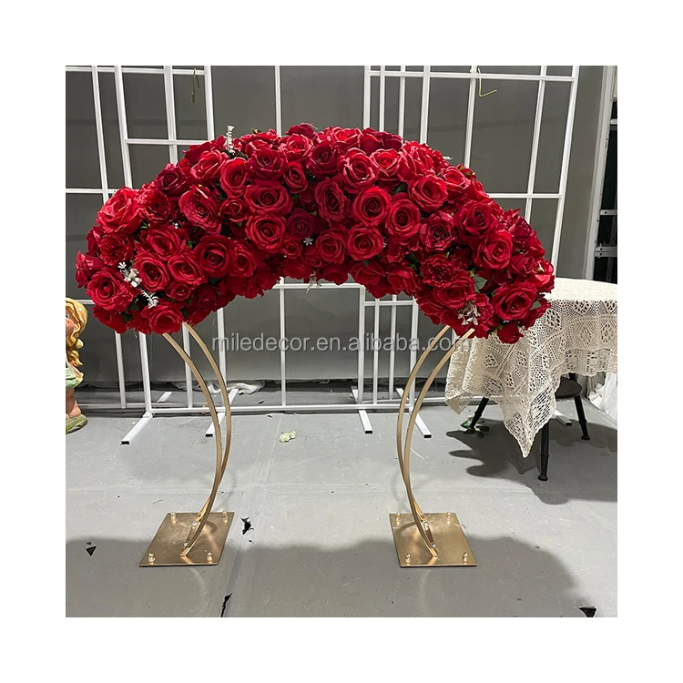 Gold Metal Large Tall Floral Display Riser for Wedding
