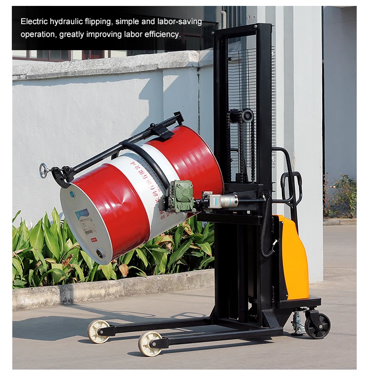 Semi-Electric Forklift Drum Lifter Multi-Function Manual Drum Stacker ...