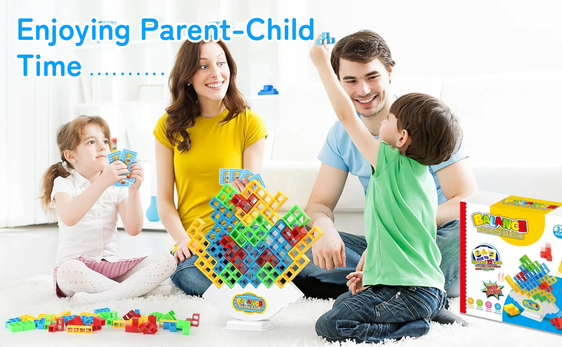 64 Pcs Fun Balance Stacking Building Blocks Board Game Balance Game ...