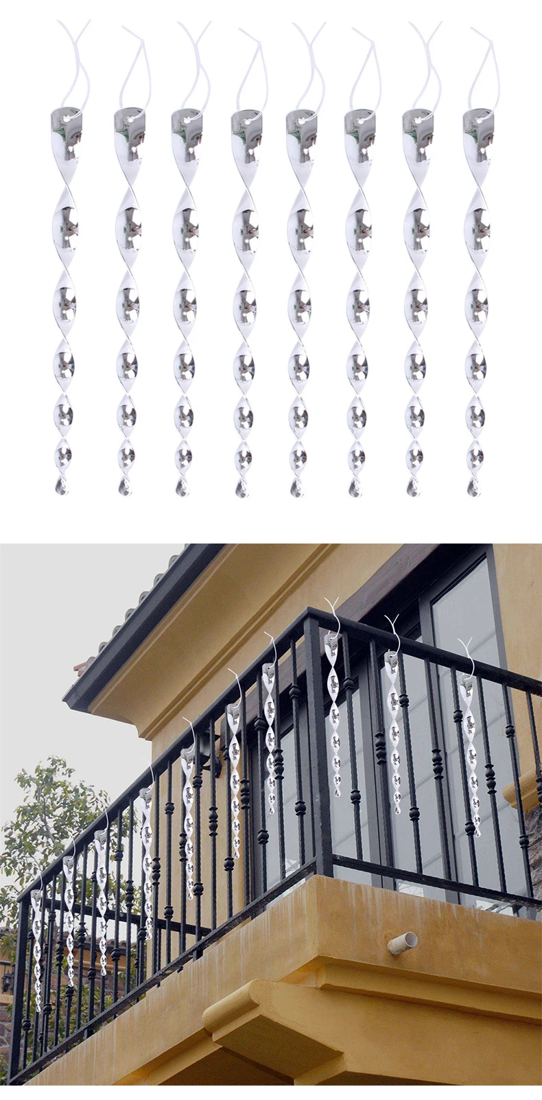 Agricultural Gardens Wind Rotation Windmill Bird Driving Rod Spiral ...