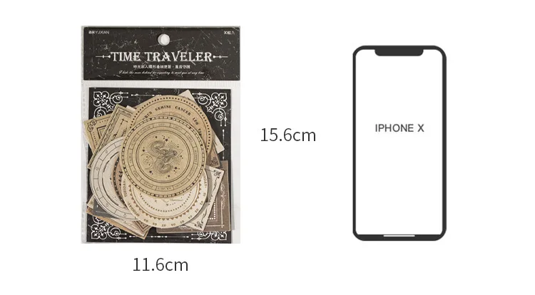 30 Pieces/pack Message Note Time Traveler Series Ring Frame Journal ...