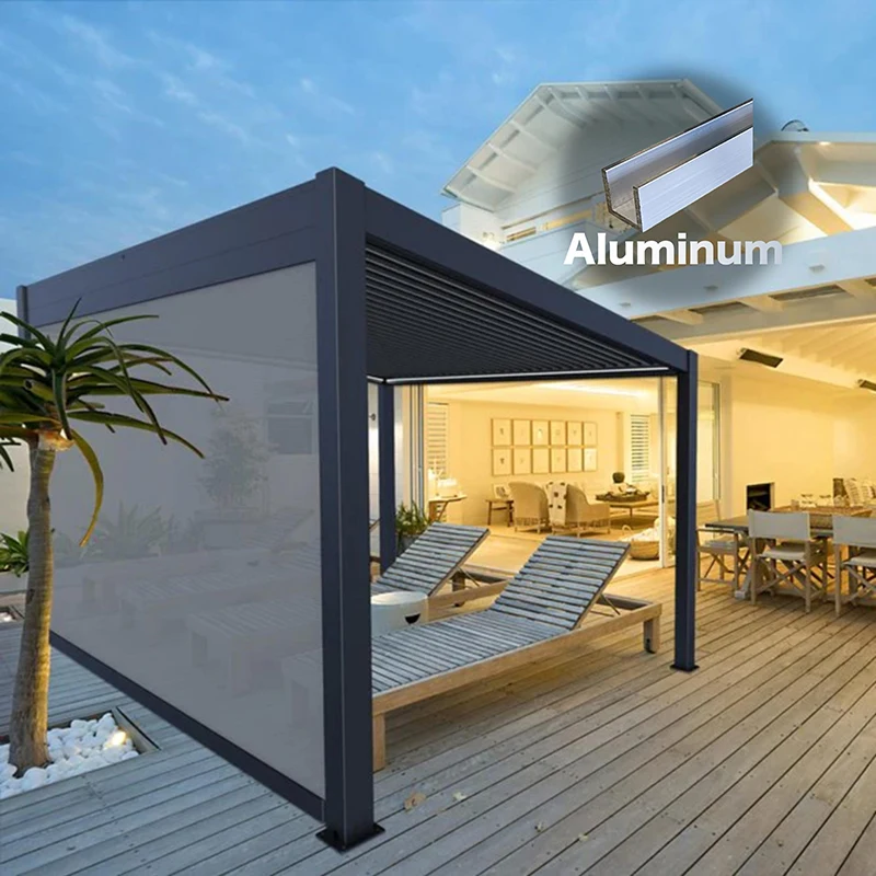 Outdoor Waterproof Shade Motorized Bioclimatic Aluminum Pergolas With ...
