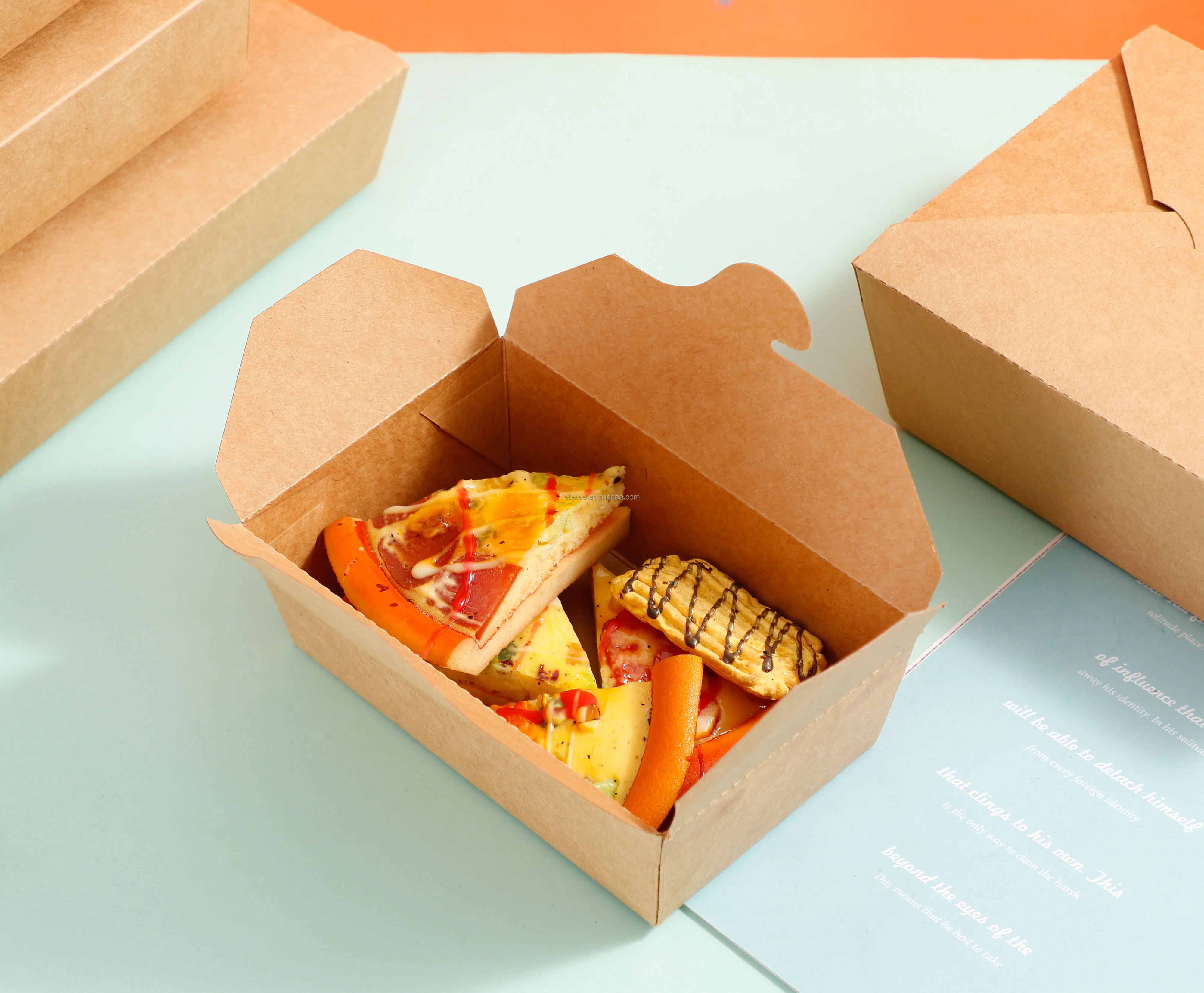 Ebelee 2-3-4 Compartment Bento Box - Disposable Paper Lunch Box