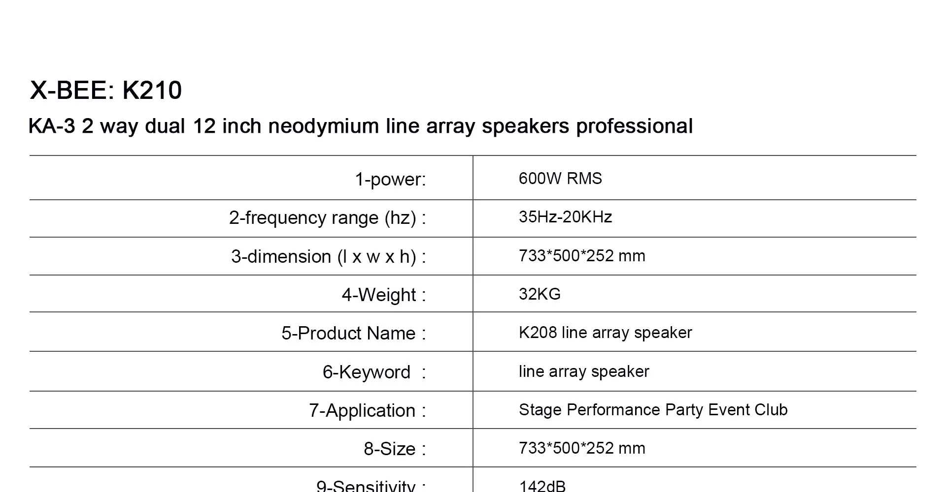 K210 Premium 8Ohm Line Array System 18-Inch Passive Audio Speaker for ...