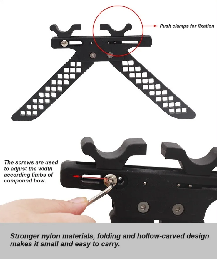 Archery Fitting Compound Bow Stand Adjustable Folding Lightweight Nylon ...