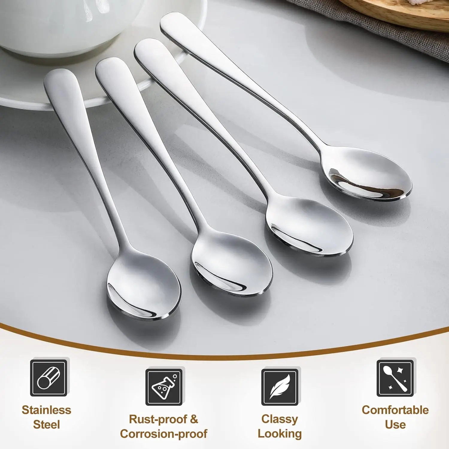 Stainless Steel Espresso Spoon - 5 Inches Mini Coffee Spoon