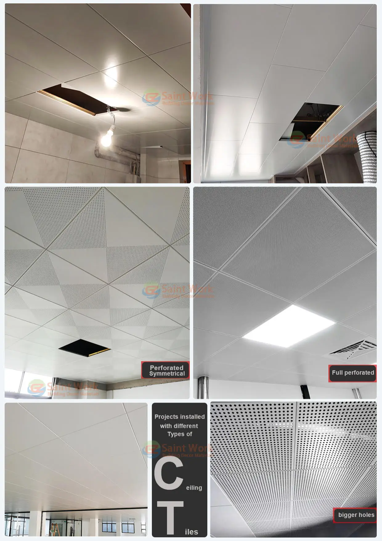 Perforated Metal Ceiling False Design Pop Aluminium Lay-in Ceiling ...
