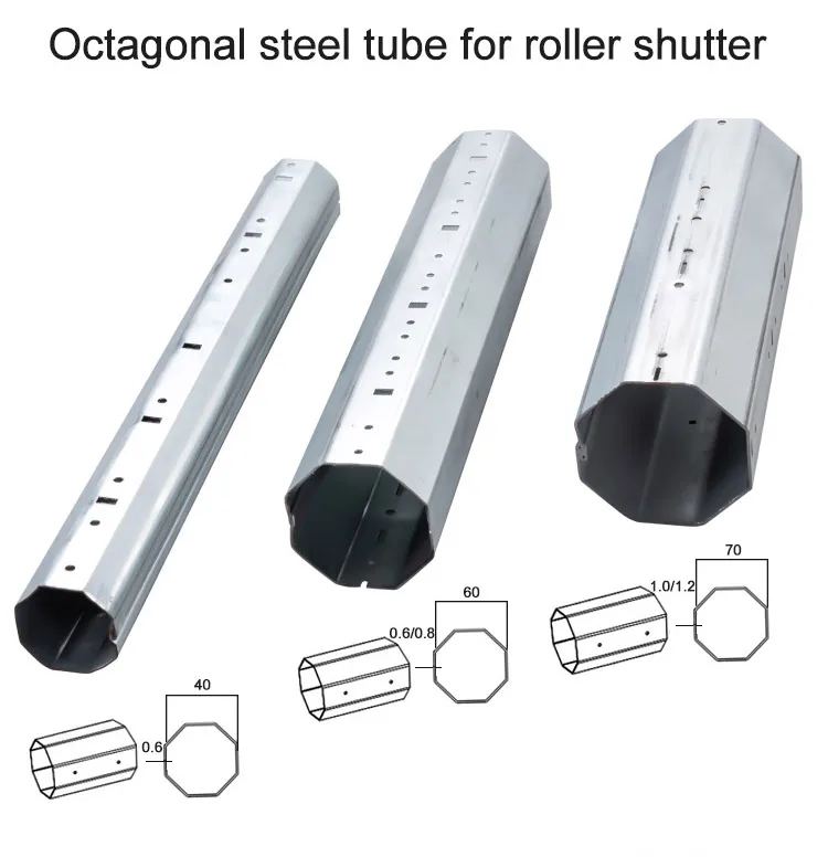 Aluminium Roller Shutters 60*0.8mm Galvanized Steel Octagonal Tube