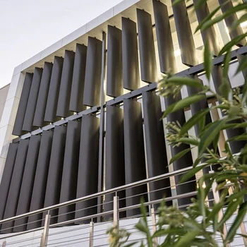Exterior Facade Building Vertical Louvre Blade Screens Fixed Acoustical ...