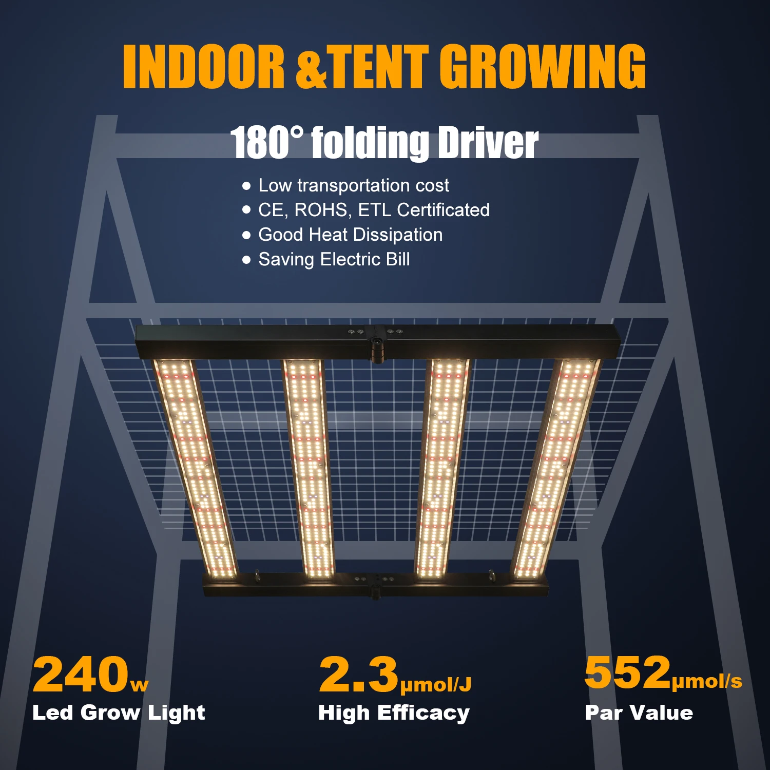 Meijiu 2024 Eu Stock Full Spectrum Indoor 240W LED Grow Light