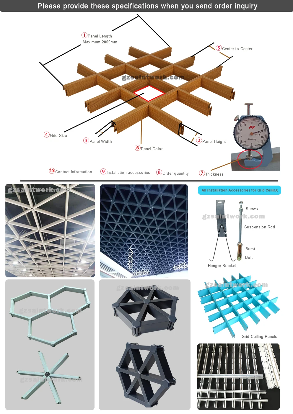 Metal Aluminium Grid Ceiling Office Hall Living Room Mall Pop Ceiling ...