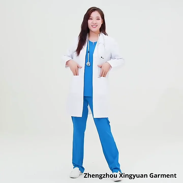 Wholesale Hospital Uniform Scrub Jacket With Pockets Medical Scrubs ...