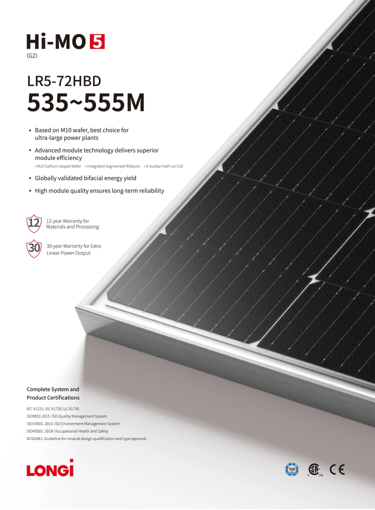 Longi A Grade Solar Module 555w 580w Solar Panel 182mm Hi-mo 5 Hi-mo 6 ...