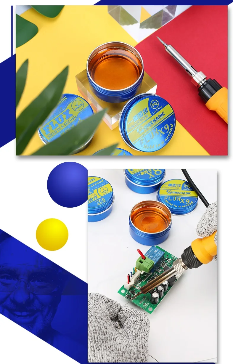 MECHANIC X Series Imported Mild Rosin Halogen-Free Lead-Free Solid Soldering Flux No-Clean Weld ...