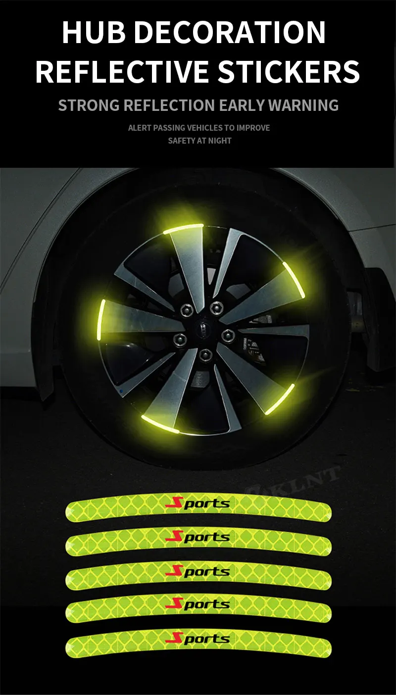 Car Accessories Universal Car Logo Wheel Hub Decals Reflective Rim ...