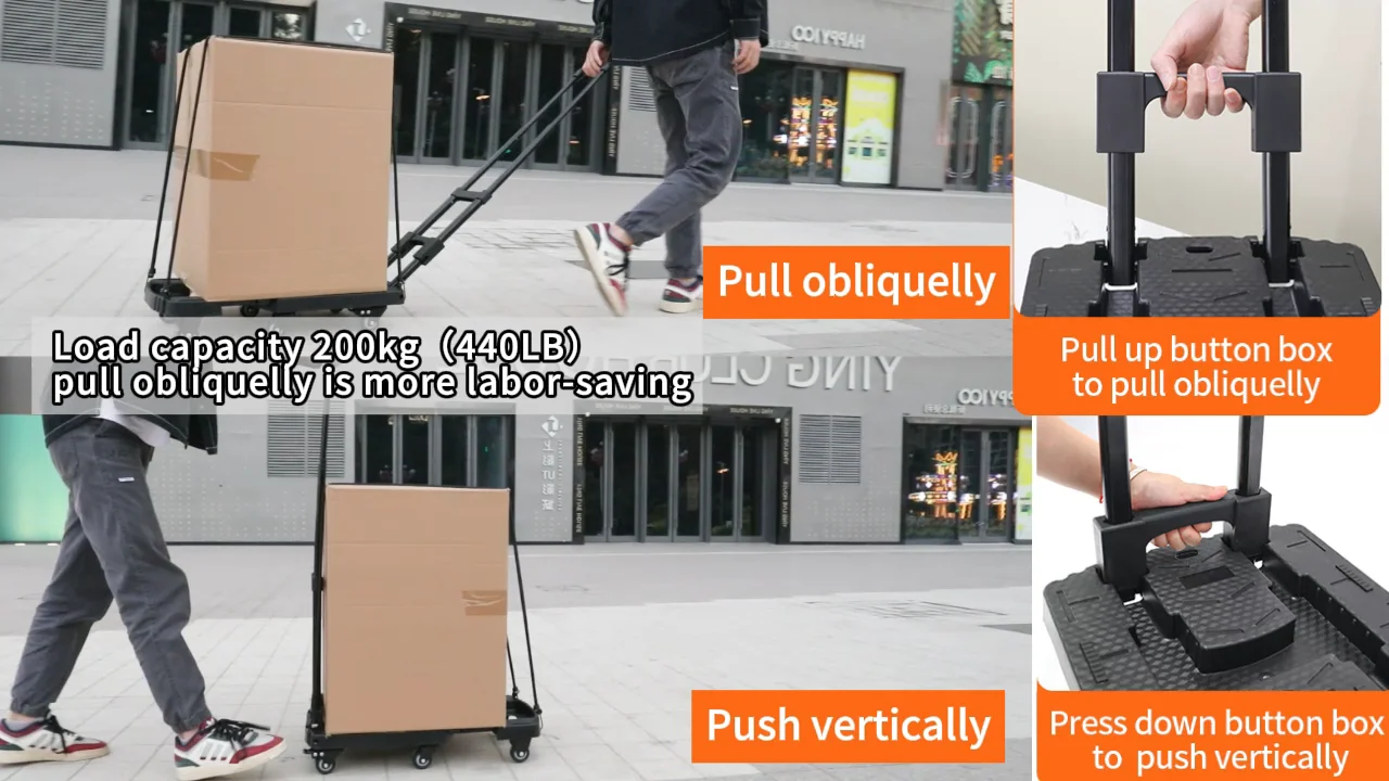 Utility Portable Hand Cart Platform Trolleys Heavy Duty Trolley Cart ...