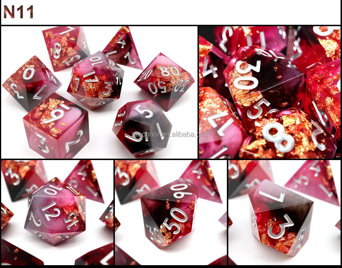 RPG Dice for Role Playing Table Game Polyhedral Resin DND Dice Set Handmade Board Games Sharp ...