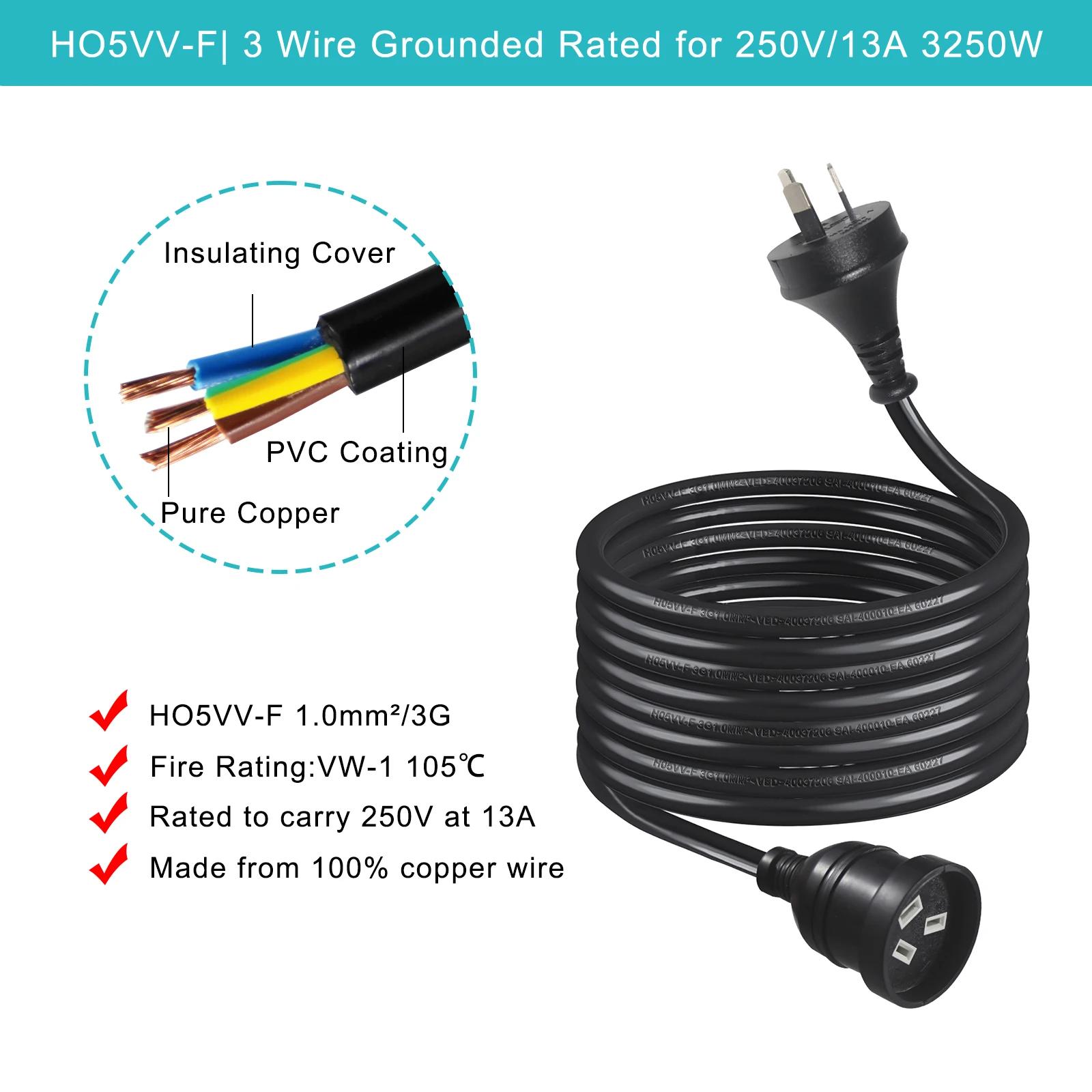 Au Supply 3 Pin Iec Plug Male Female 1.5m Ac Lead Extension Connector Power Cord - Buy Ac Lead ...