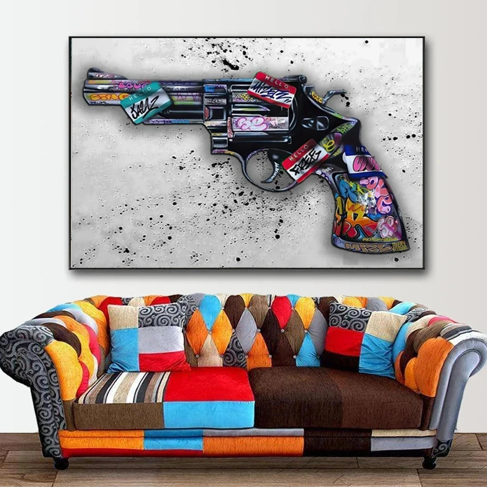 Graffiti Art Pistol Toy Gun Art Canvas Poster Prints Modern Canvas ...