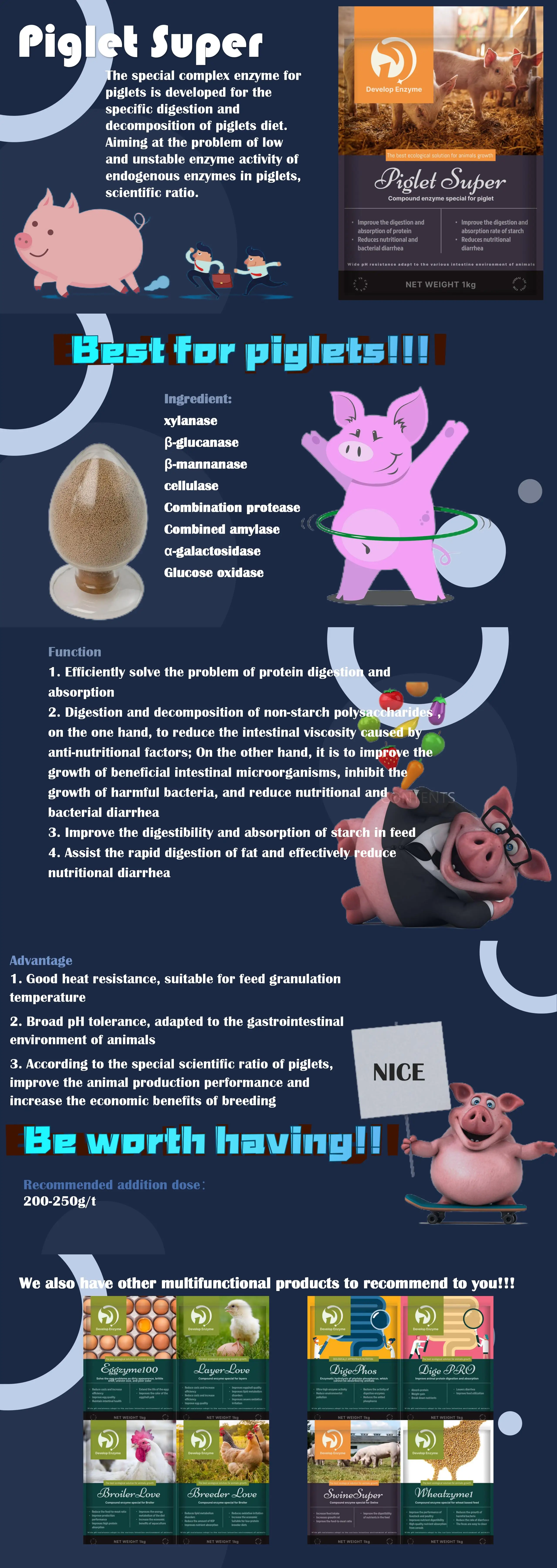 Piglet Super Enzyme For Pig For Swine For Piglet - Buy Glucose Oxidase ...