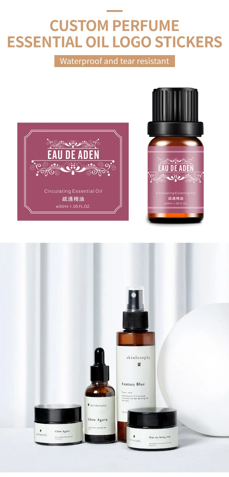 Custom Design Color Printed Waterproof Vinyl Gold Foil Brand Logo ...