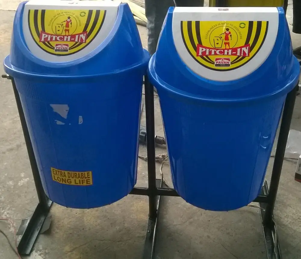 2025 Twin Fiberglass Bin Wet and Dry Waste Dustbin Recycling Trash Bin ...