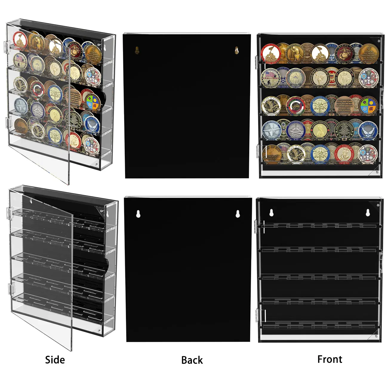 Acrylic Challenge Coin Display Case Holder Wall Mounted Rack Coin ...