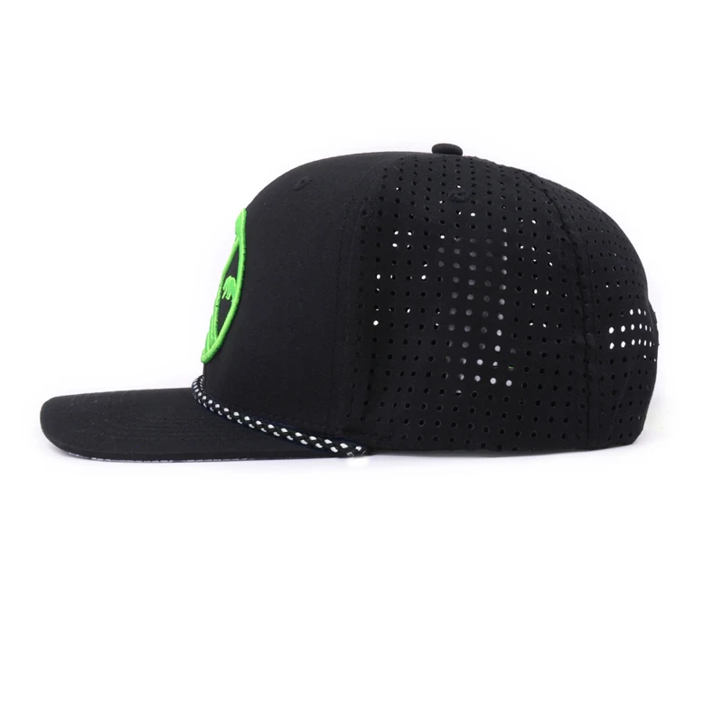 Custom Curved Brim Laser Cut Hole Perforated Hats,6 Panel Embroidered ...