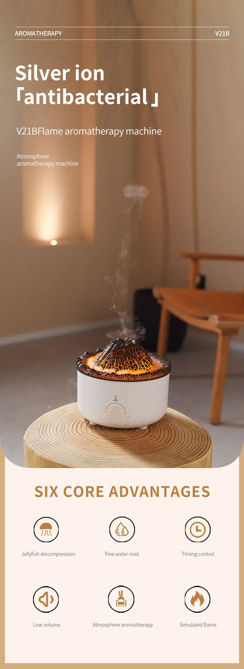 2023 Jellyfish Spray Mini Flame Diffuser Humidifier Aroma