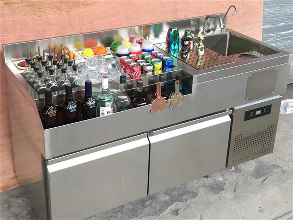 Stainless Steel Portable Bar - Customizable Bartender Station