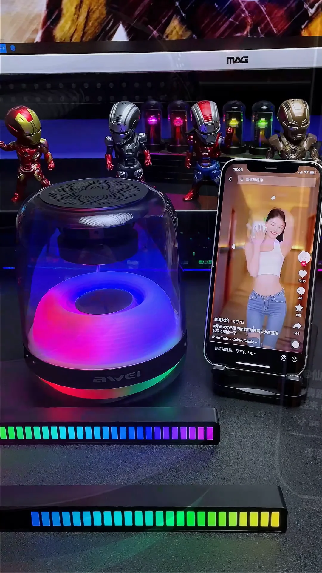 Awei Y386 1200mah Speakers Blue Tooth 5.1 Led Light Dropshipping ...