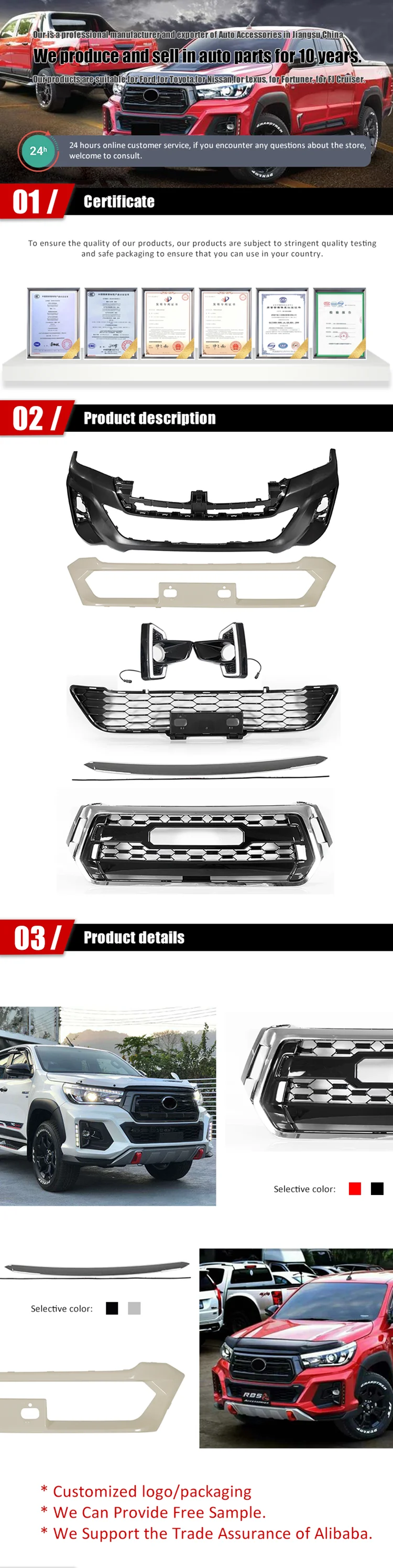 Factory Materials Body Kit for Car Hilux 05-15/Fortuner 12-15 up to ...
