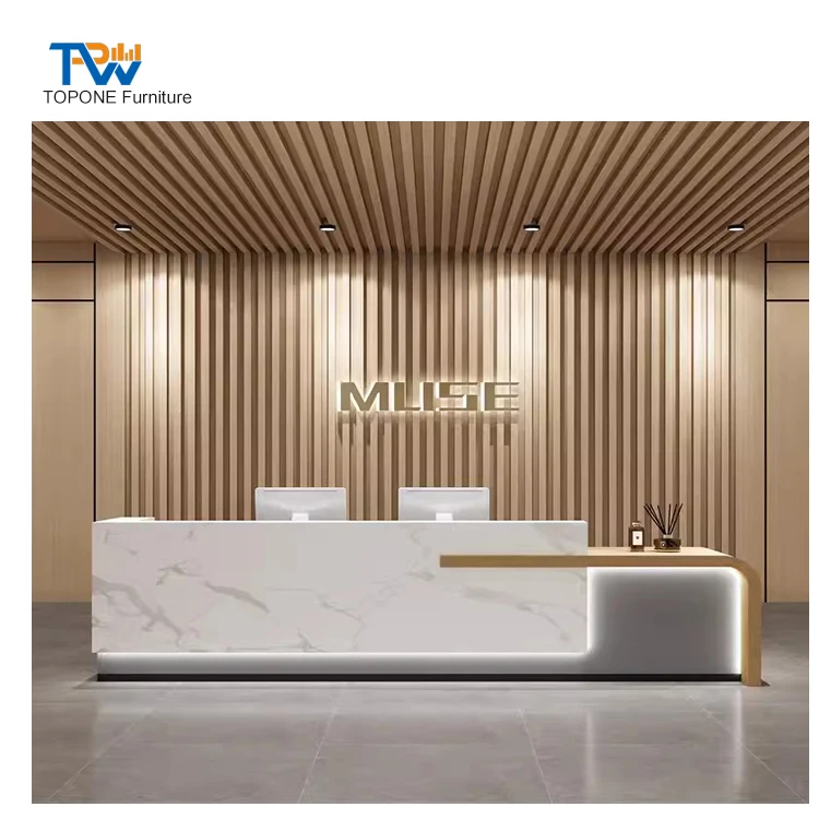White Curved Reception Desk - Modern Office Furniture