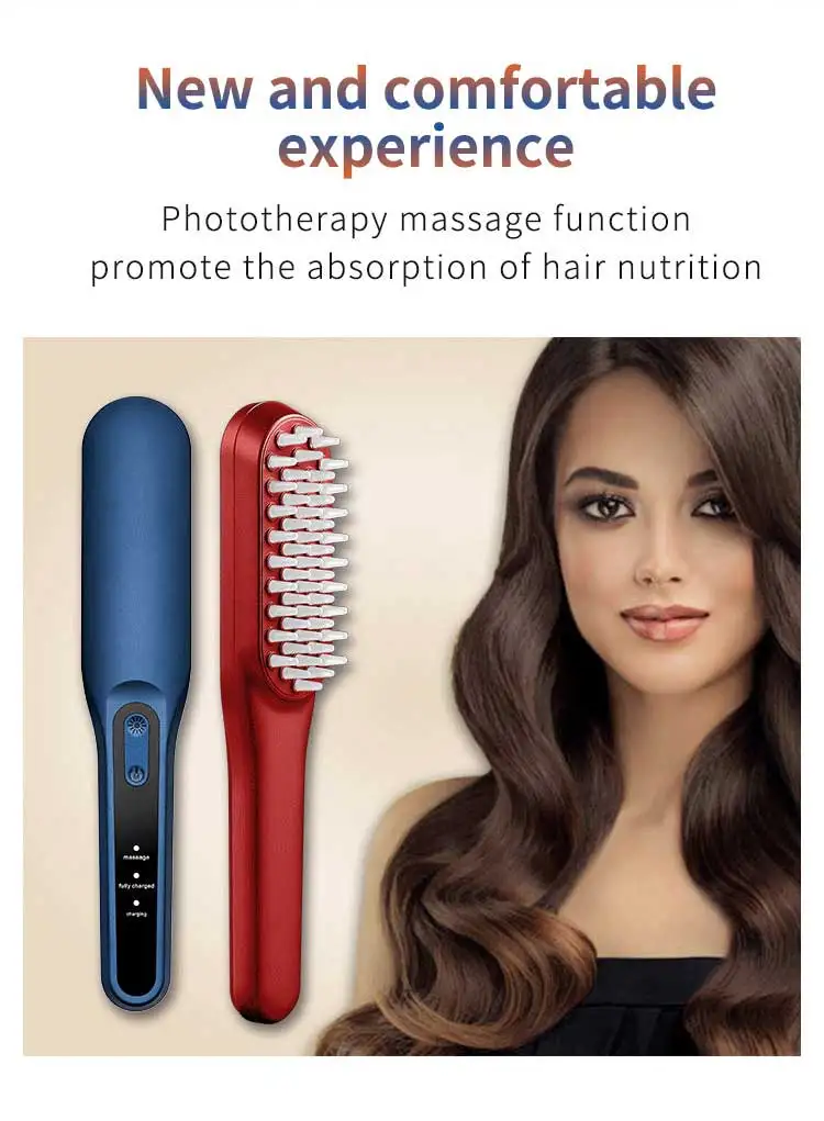 2021 New Hair Growth Phototherapy Scalp Vibrator Massage Comb Anti Hair ...