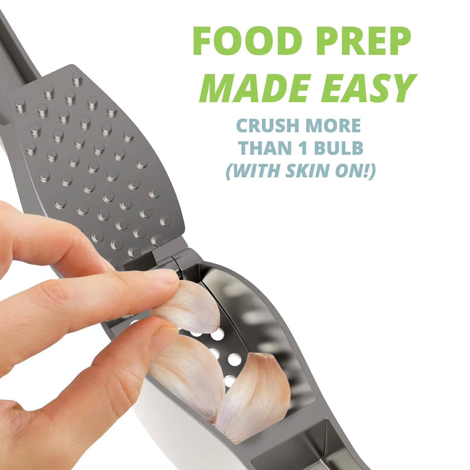 Premium Zinc Alloy Garlic Press - Efficient Chopping Tool