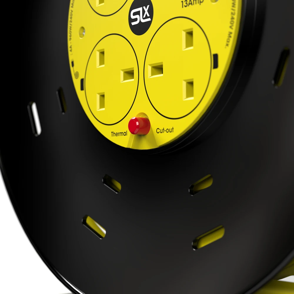 Factory 100FT Foot Extension Cord Reel with 4-Outlets and Circuit ...