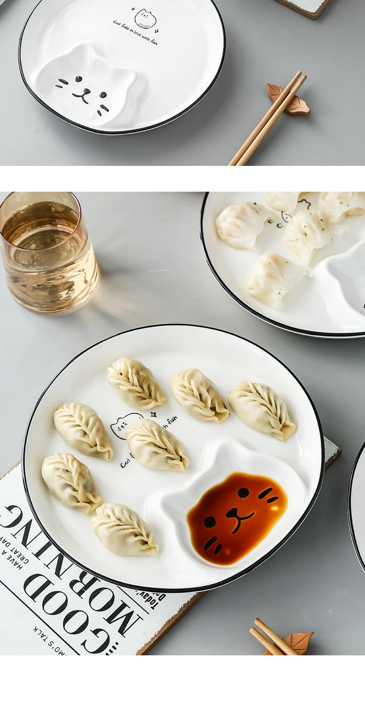 New Design Dumpling Plates Dip Fries Serving Plate Ceramic Tableware ...