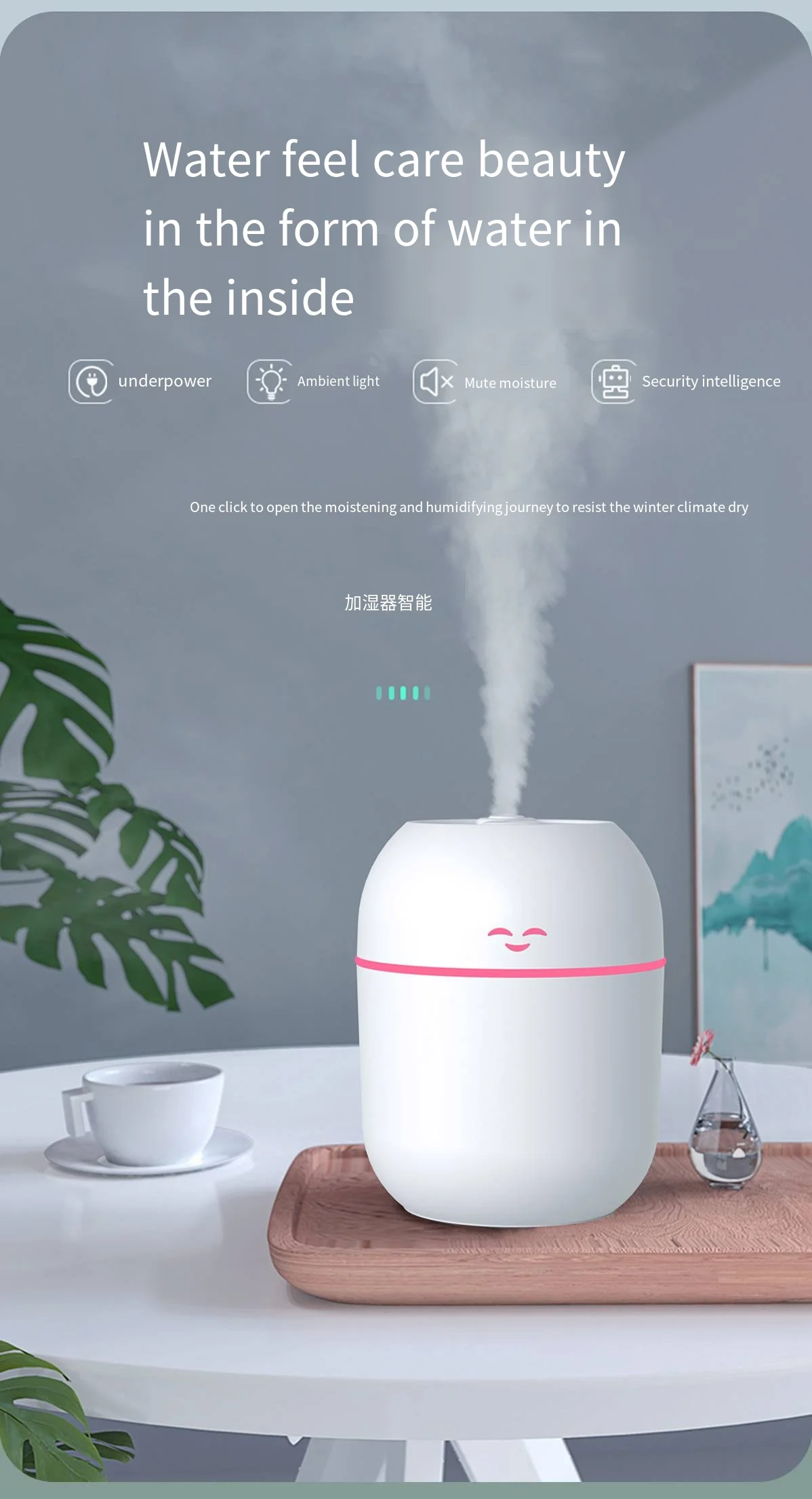 Air Water Humidifier Ultrasonic Car Humidifier Portable Usb Mini Night Light 220ml Air ...