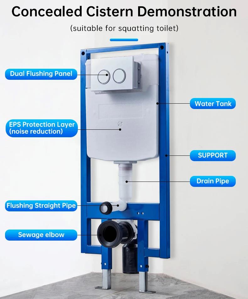 Wall Mounted Toilet Concealed Cistern Sanitary Plastic Hdpe Flush Tank Hidden Cistern - Buy Wall ...