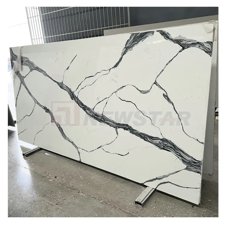 White Panda Prefab Quartz Countertop for Kitchen Artificial Quartz ...