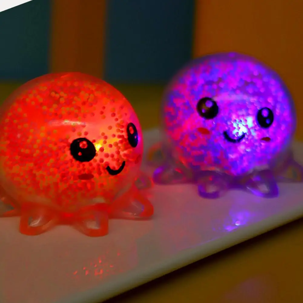 Glowing Light Squid Vent Ball Squeeze Toy Decompression Toy Soft ...