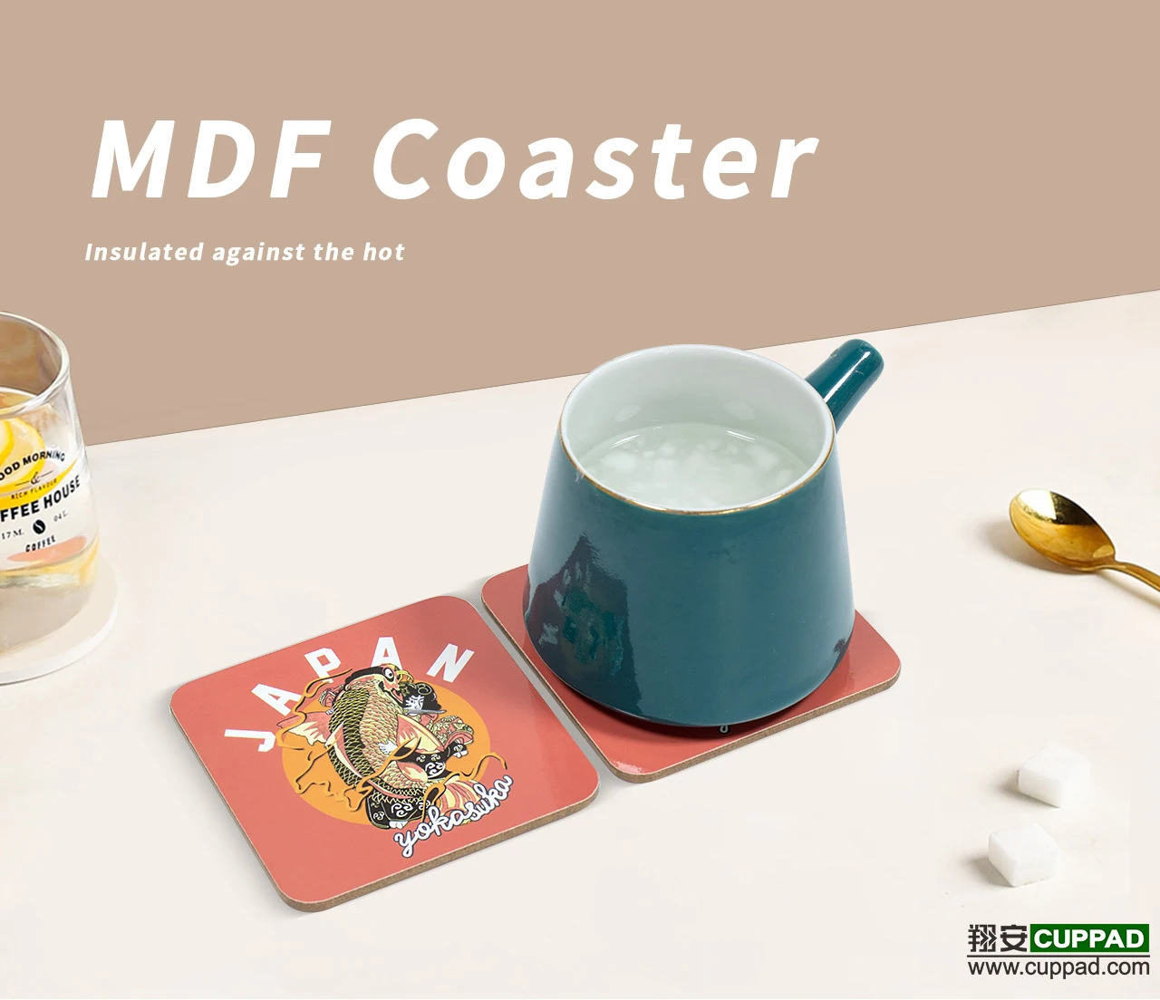 Oem Customize Lamination Melamine Printed Sublimation Mdf Coasters Cork ...