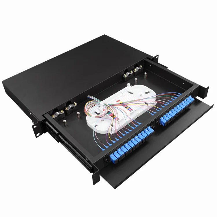 Rack Mount 12 24 Cores Sliding ODF Fiber Optical Patch Panel FC/SC/ST ...